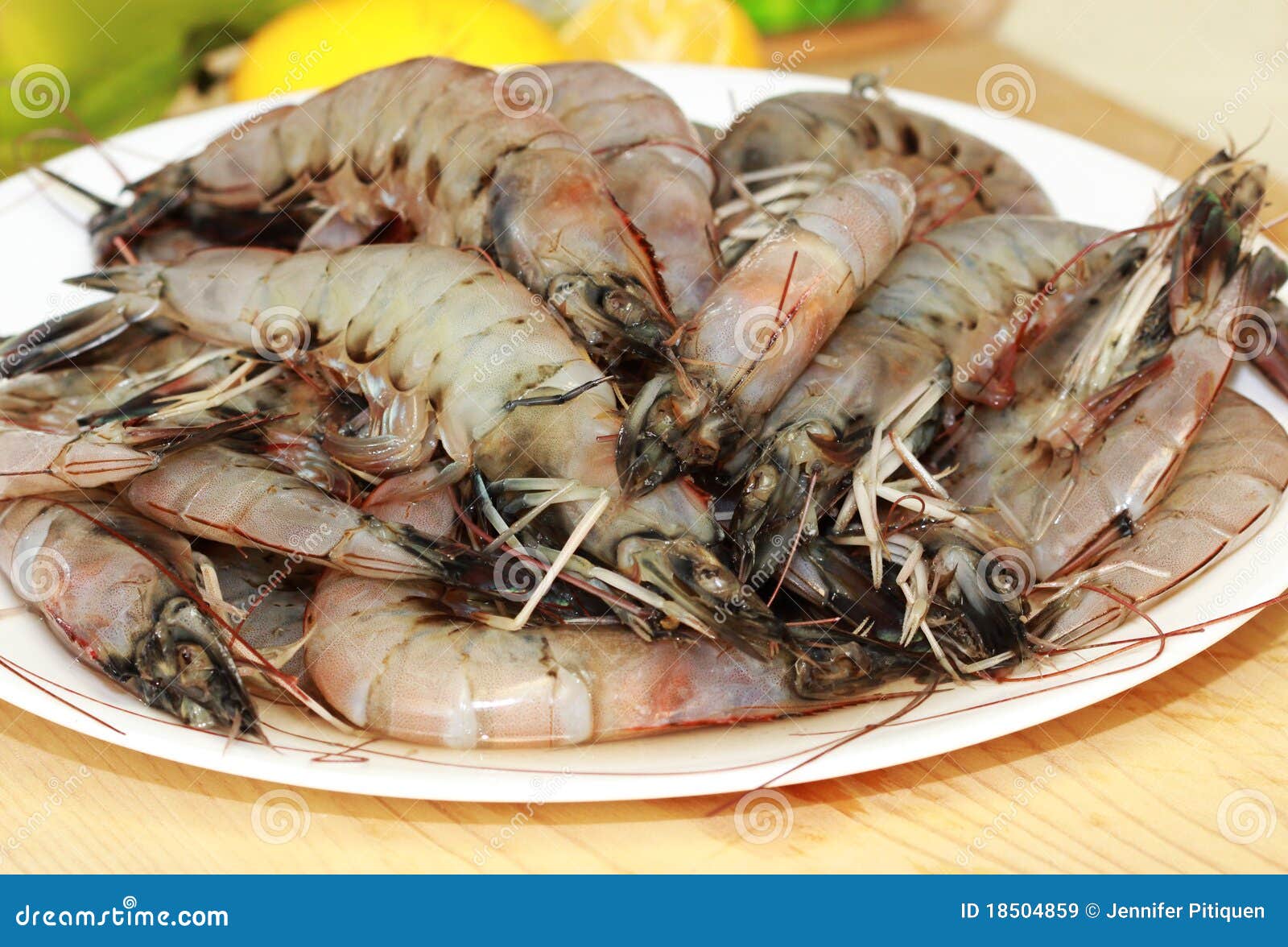 Fresh Prawns stock image. Image of crustacean, plate - 18504859