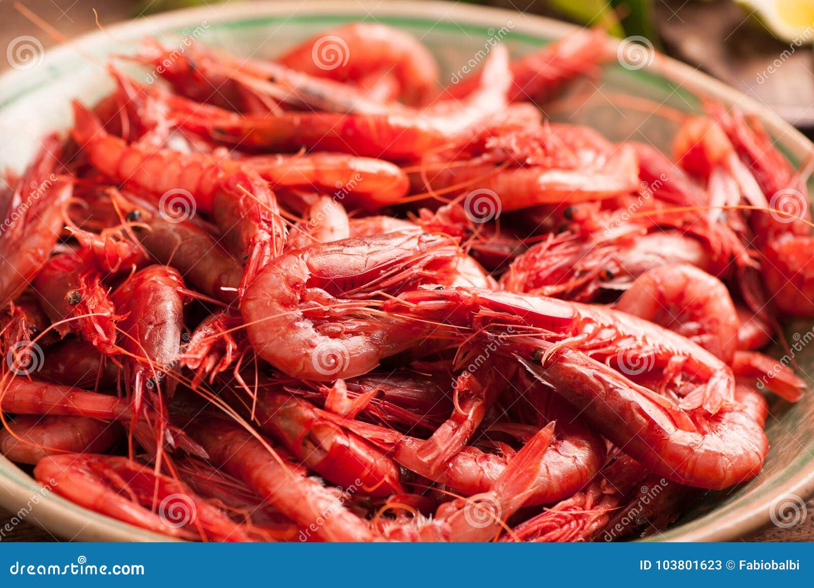 Fresh Prawns in a plate stock image. Image of ocean - 103801623