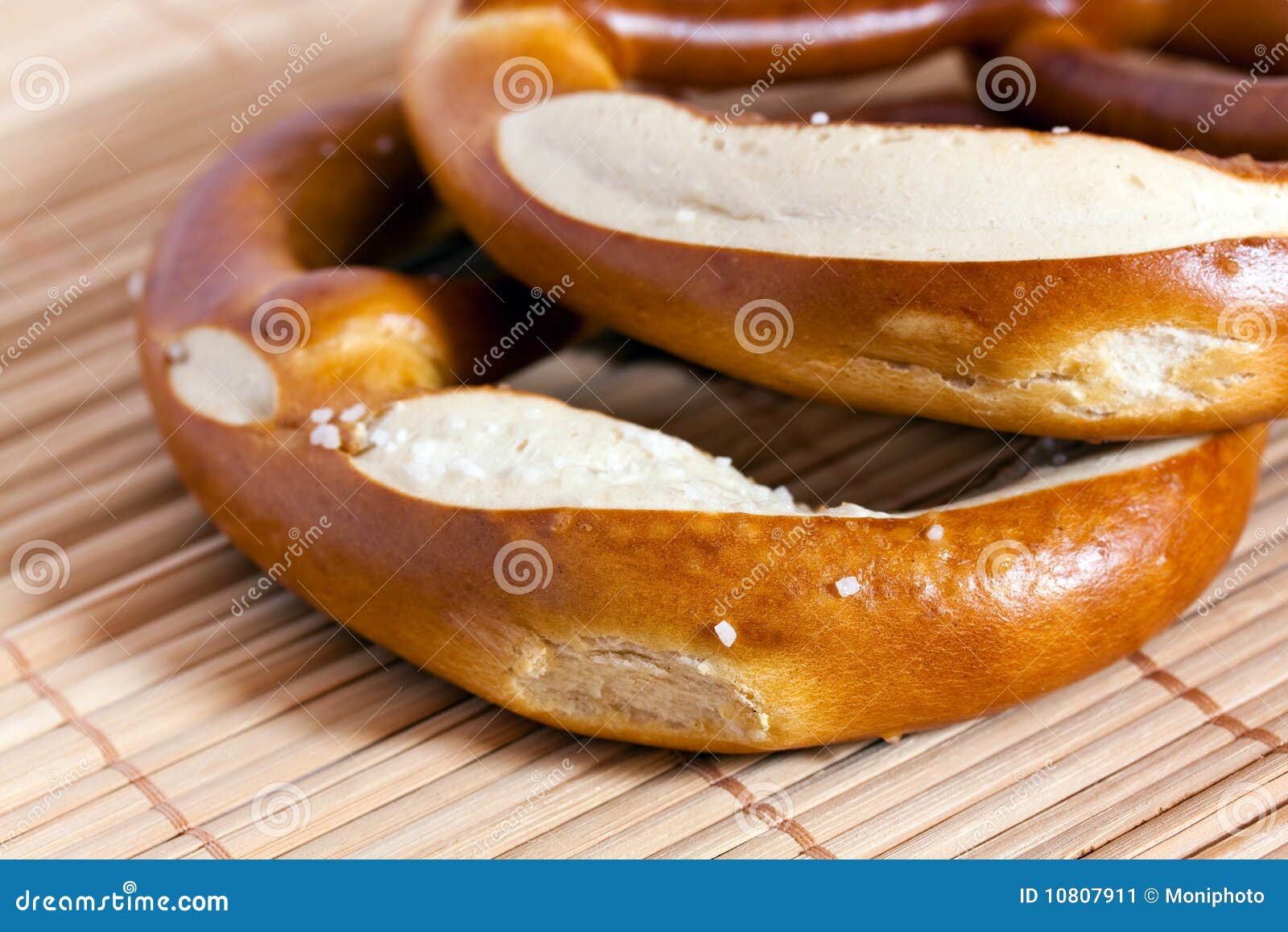 Fresh Pretzels on the Green Background Stock Image - Image of knot ...