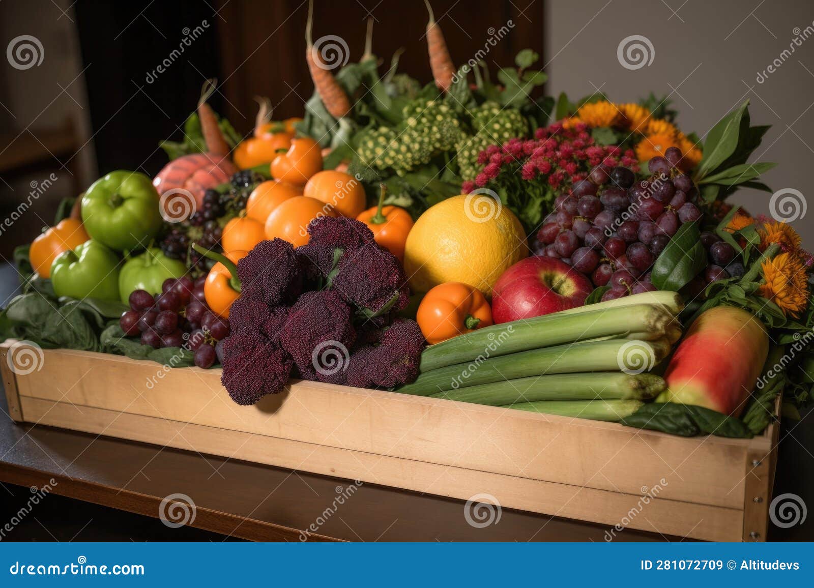 Fresh Produce Arrangement with Pops of Color Stock Image - Image of ...