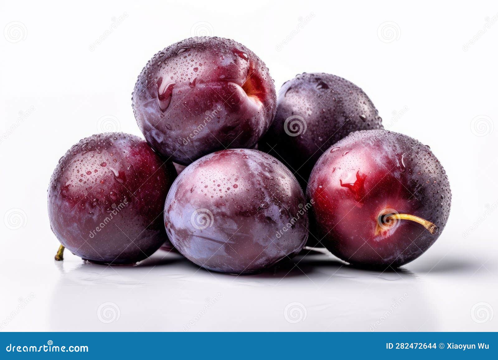 Fresh Prunes Fruit Solid Color Background Image Generative AI Stock ...