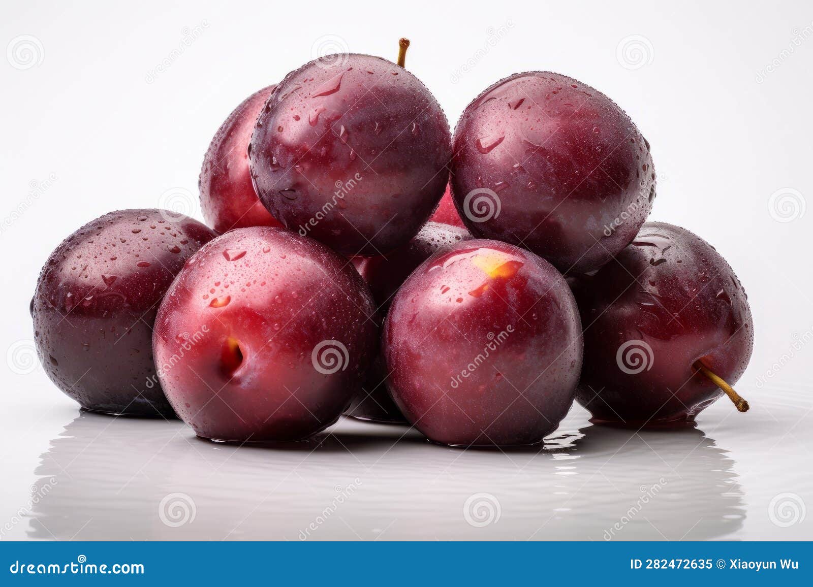 Fresh Prunes Fruit Solid Color Background Image Generative AI Stock ...