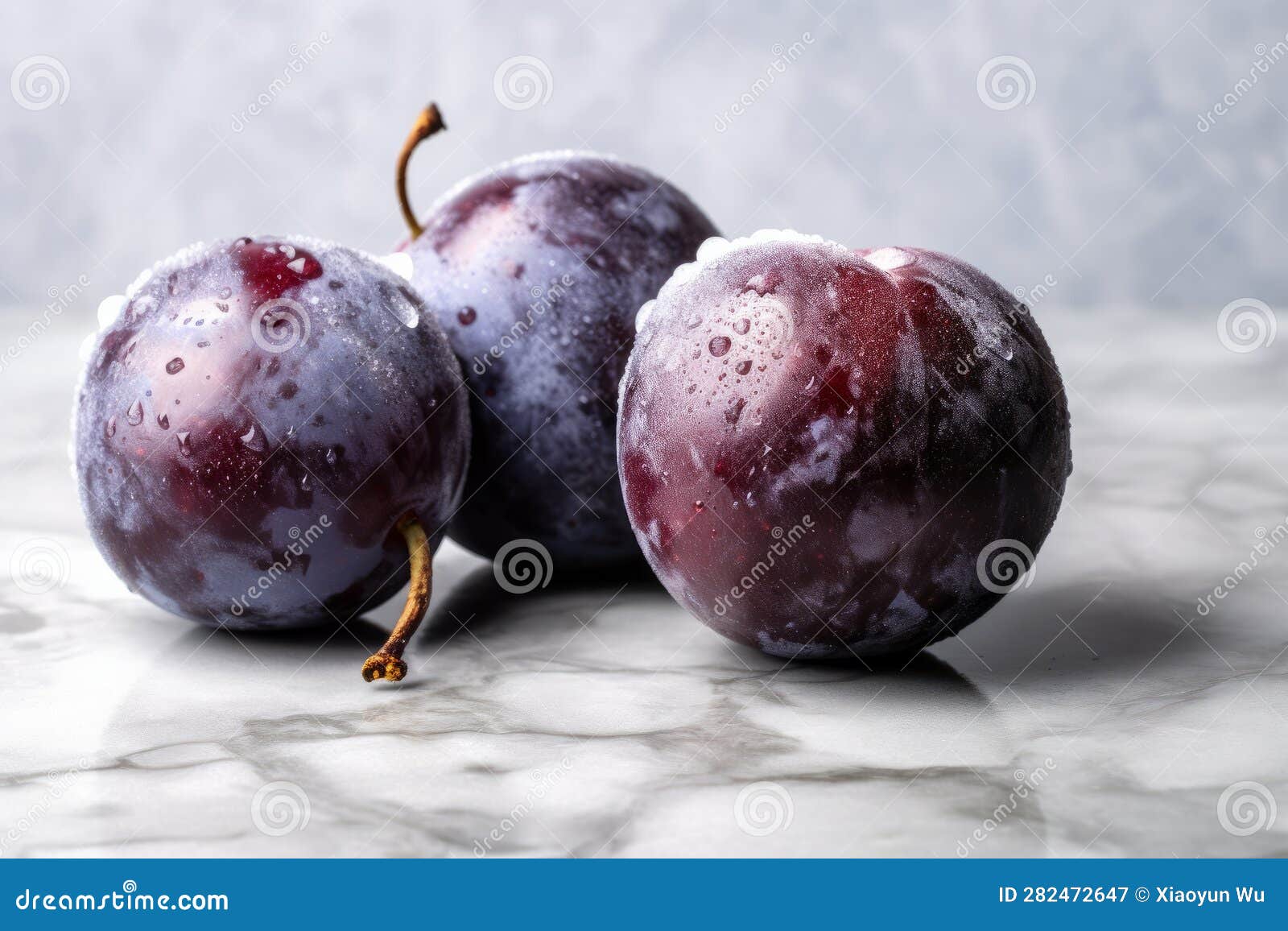 Fresh Prunes Fruit Solid Color Background Image Generative AI Stock ...