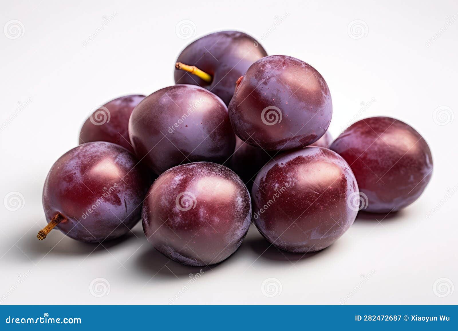 Fresh Prunes Fruit Solid Color Background Image Generative AI Stock ...