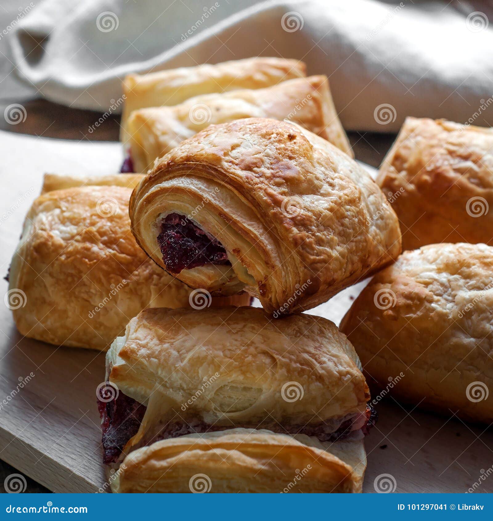 Fresh puff pastries stock image. Image of chrunchy, delicious - 101297041