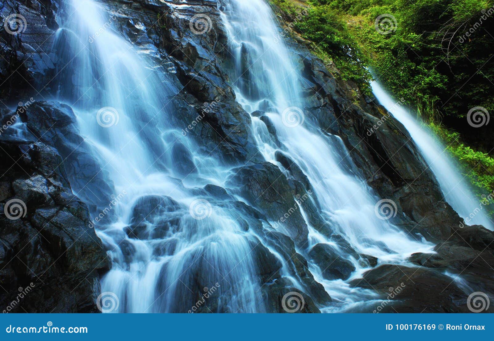 Fresh pure Waterfall stock image. Image of cool, pure - 100176169