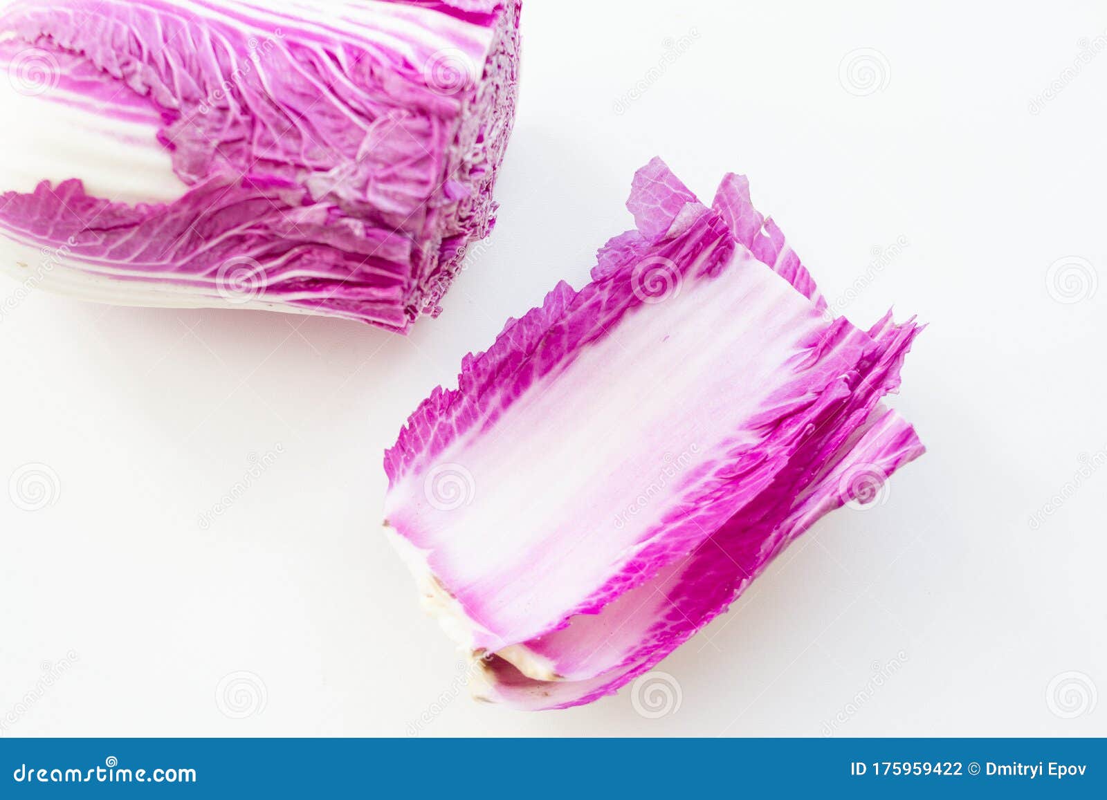 Fresh Purple Chinese Cabbage Leaves on a White Background Stock Photo ...