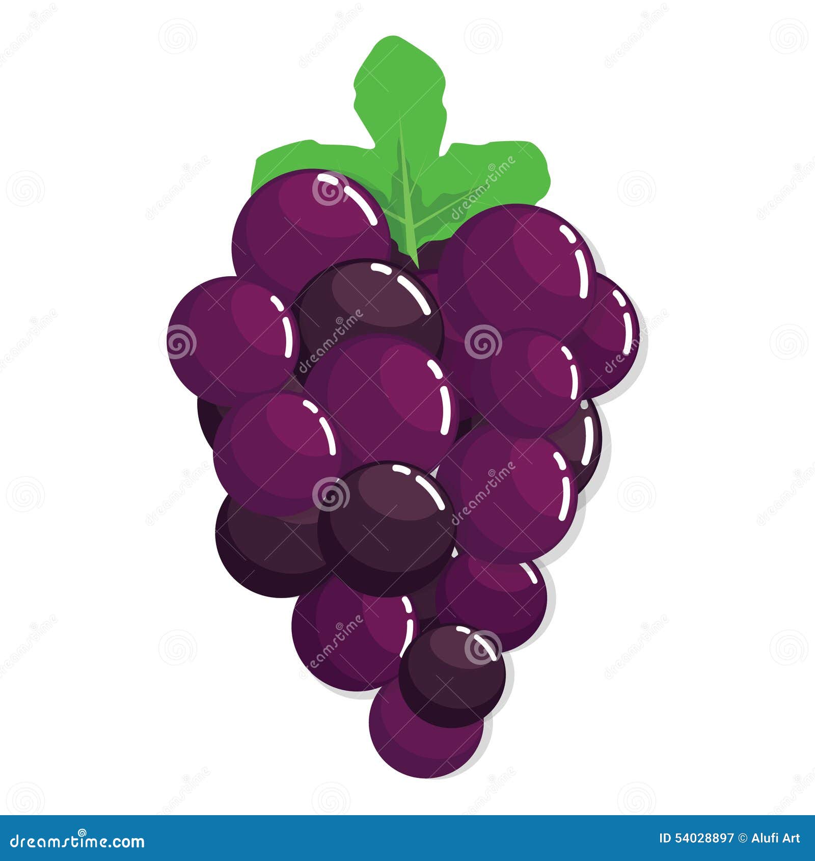 Purple Grape Icon Set. Fruits Group Vector Illustration. Different ...