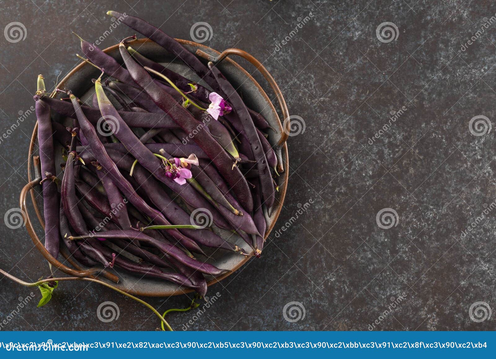 Fresh Purple String Beans on a Black Table, Clean Eating, Selective ...