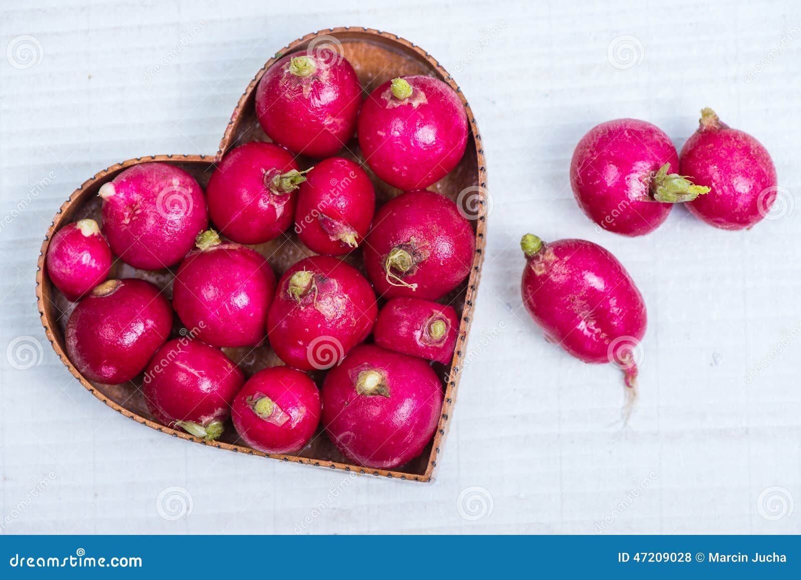 Fresh Radish in Heart Shape Stock Photo - Image of background, healthy ...