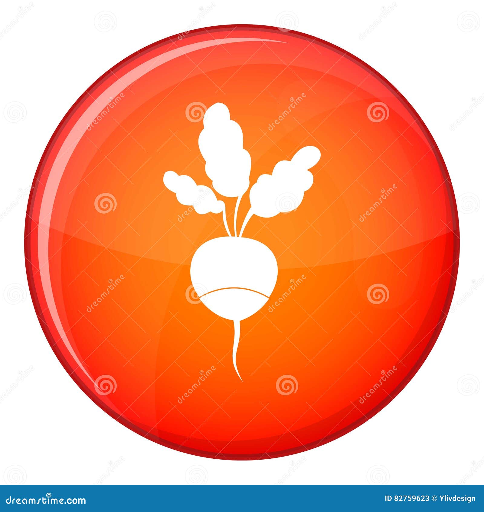 Fresh Radish Icon, Flat Style Stock Vector - Illustration of nutritive ...