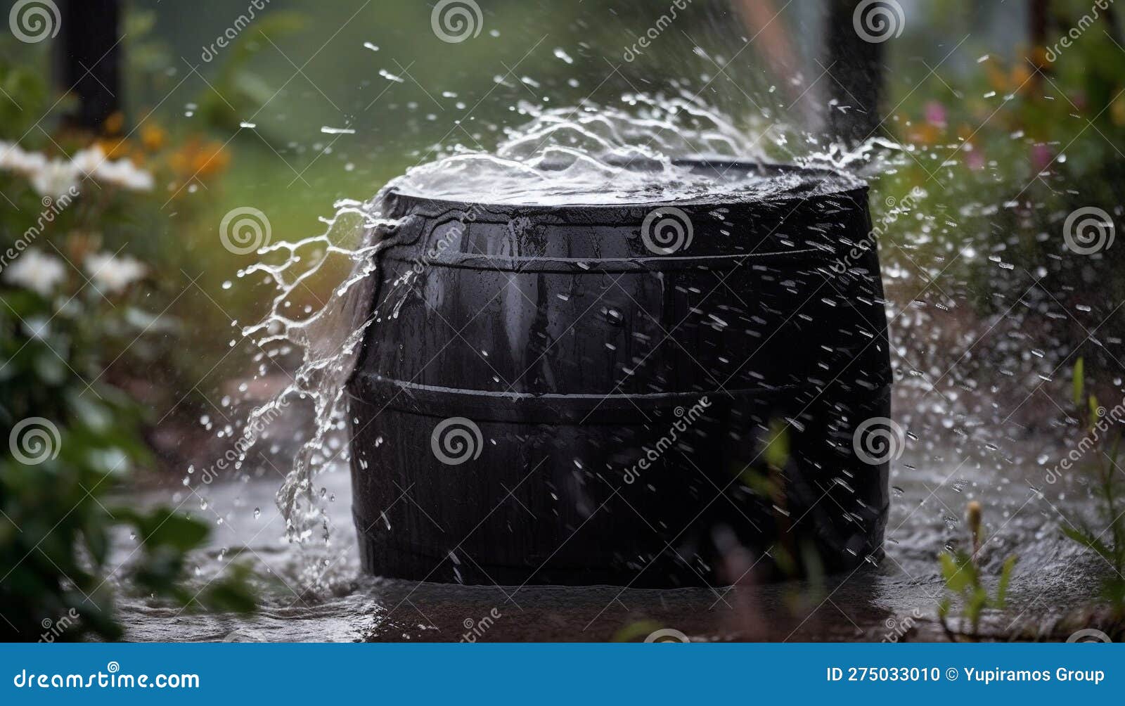 Fresh Raindrop Splashing on Green Leaf, Refreshing Nature Generated by ...