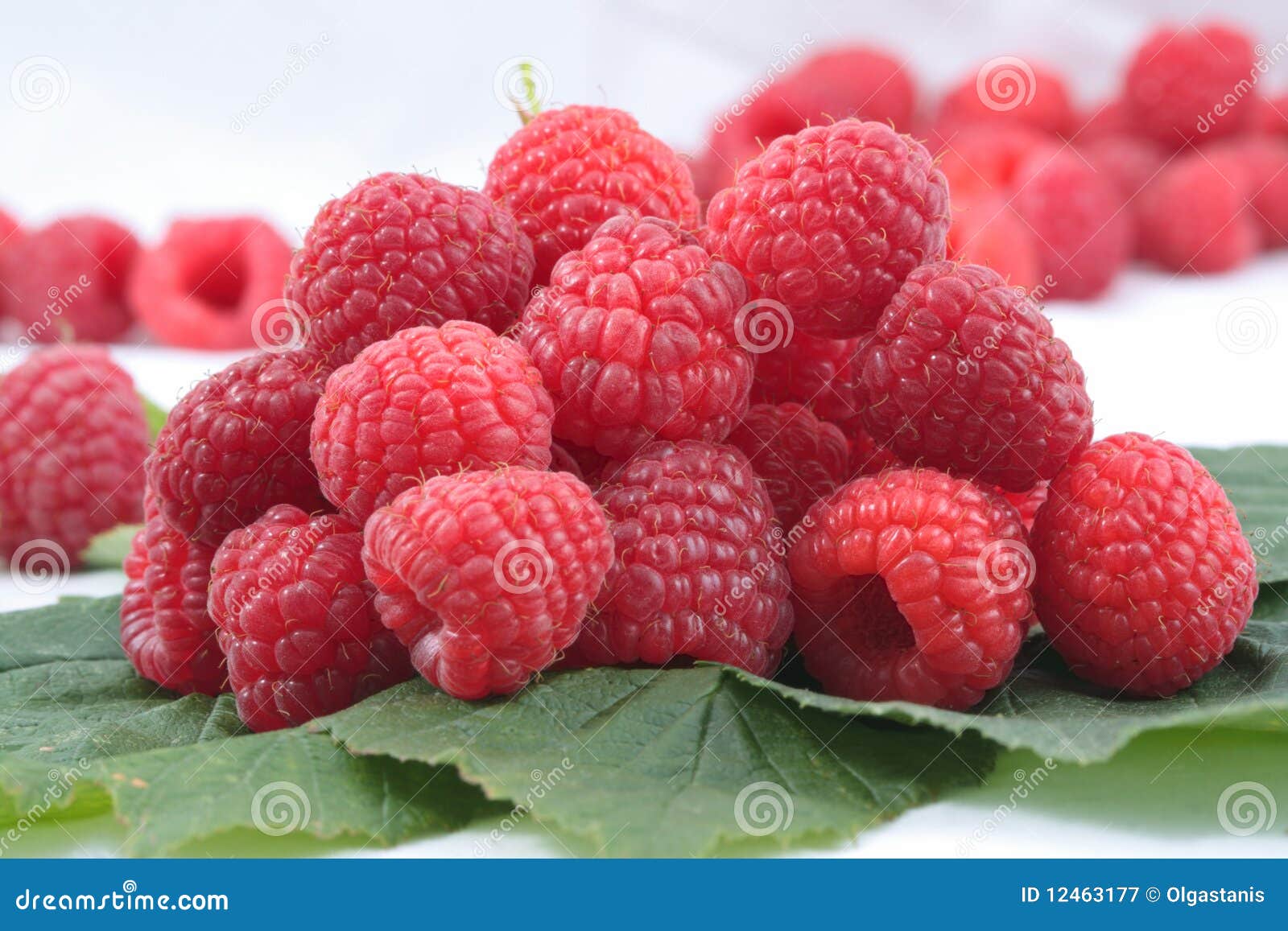 Fresh raspberries stock image. Image of leaf, juicy, dessert - 12463177
