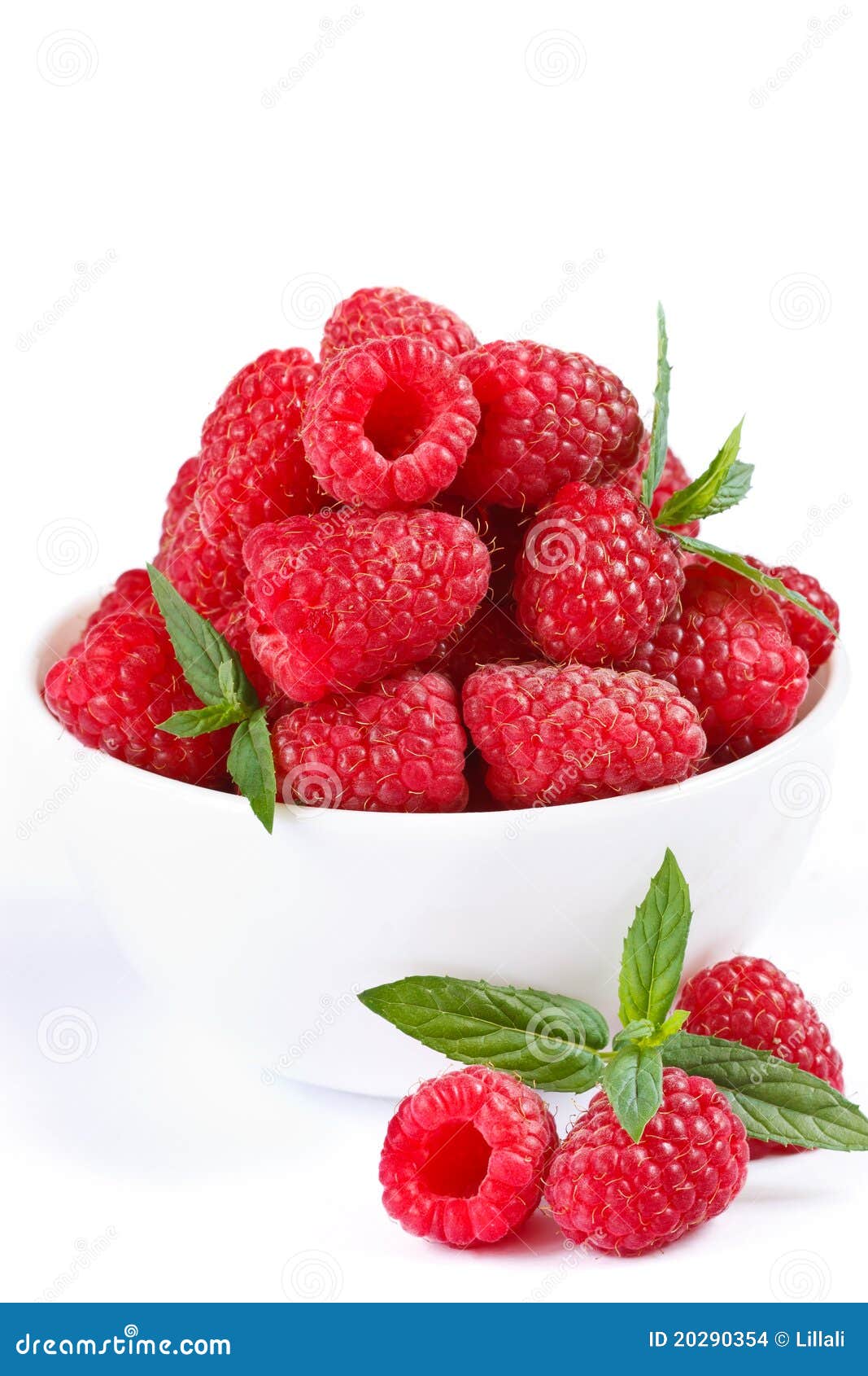 Fresh raspberries. stock photo. Image of mint, dessert - 20290354