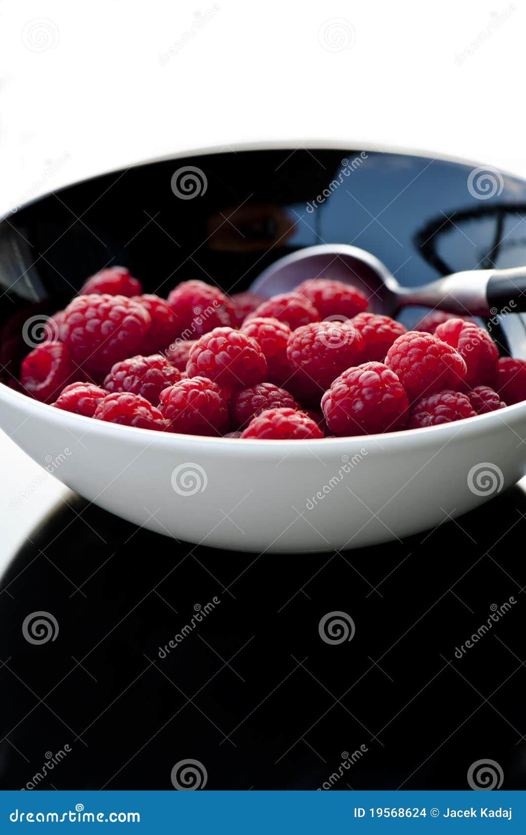Fresh Raspberries in Black Bowl Stock Photo - Image of delicious, sweet ...