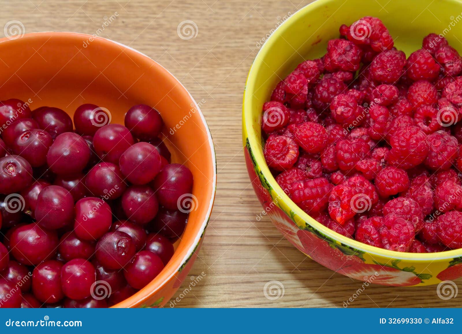 Fresh Raspberries and Cherries Stock Photo - Image of vitamins ...