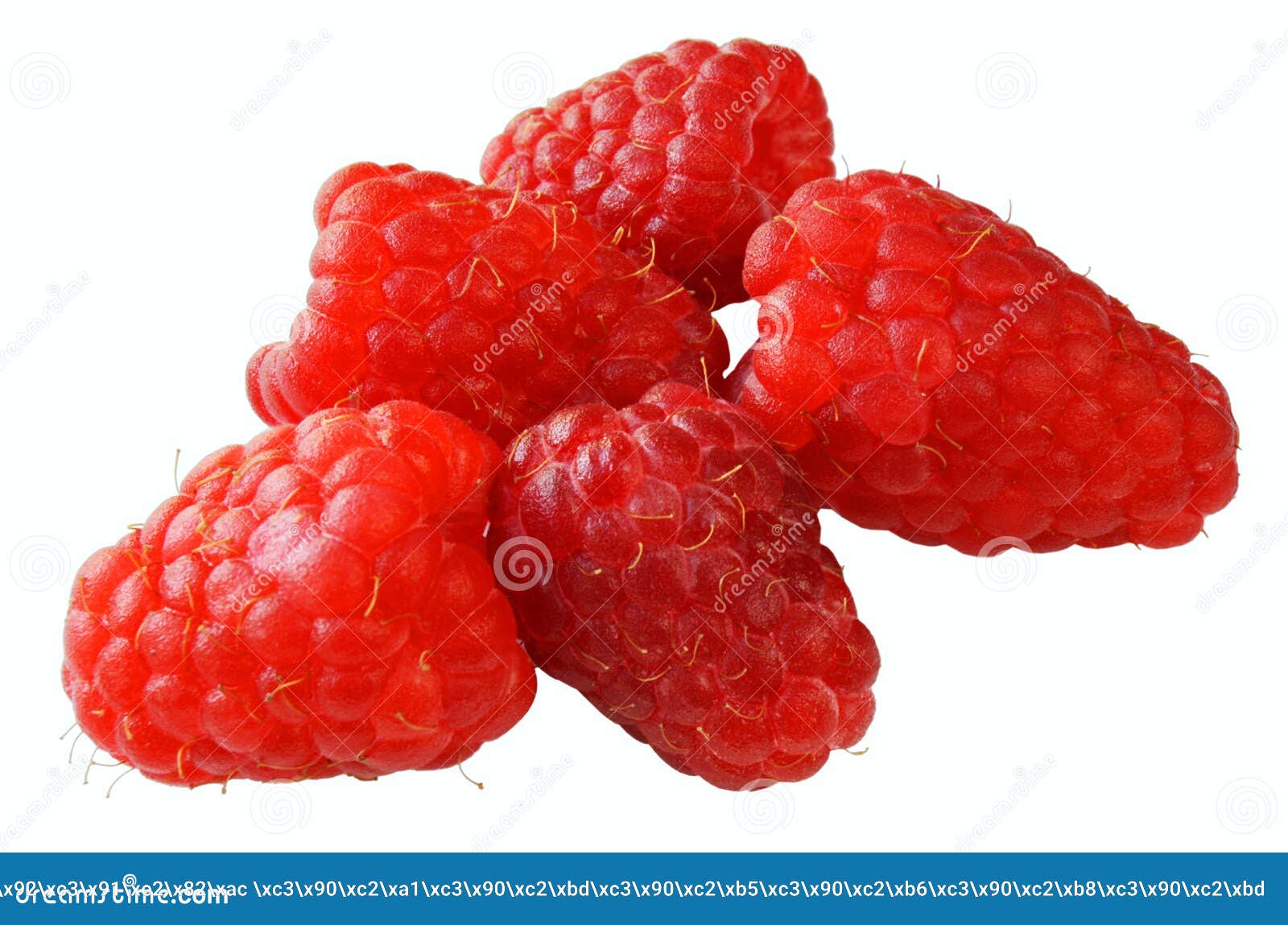 Fresh Raspberries Close-up on a White Background, Front View, Isolators ...