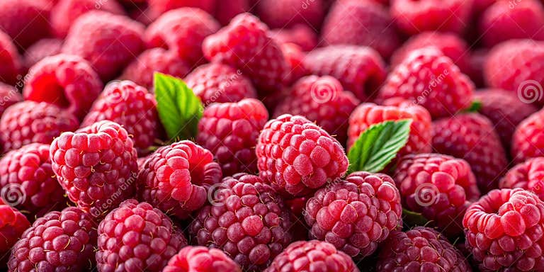 Fresh Raspberries on Solid Background Generative by AI Stock Photo - Image of background ...