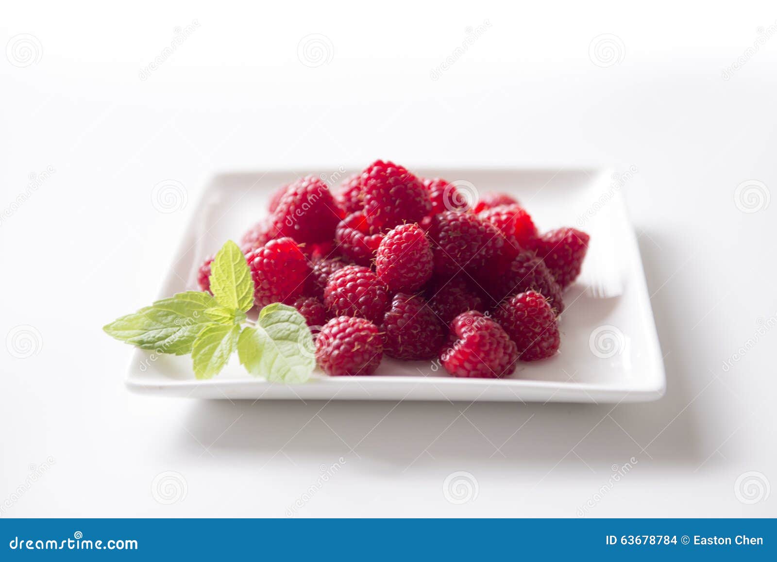 Fresh Raspberries, White Background Stock Photo - Image of fruit ...