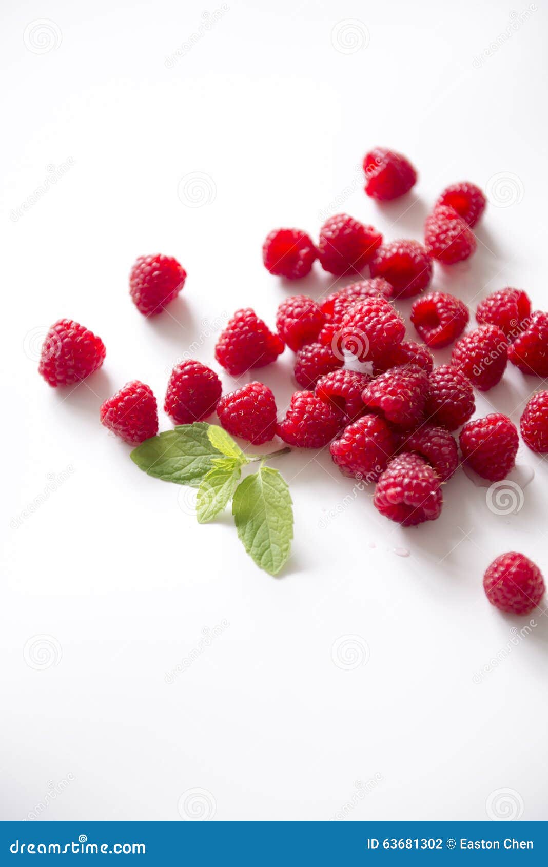 Fresh Raspberries, White Background Stock Photo - Image of agricultural ...