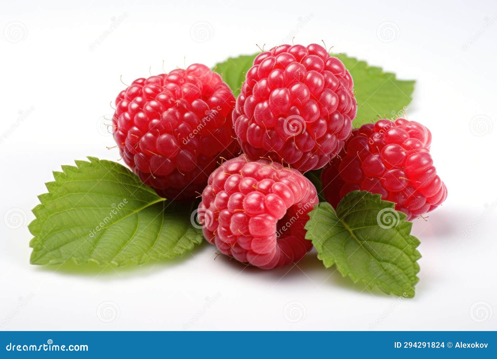Fresh Raspberries on White Background AI Generated Stock Illustration ...