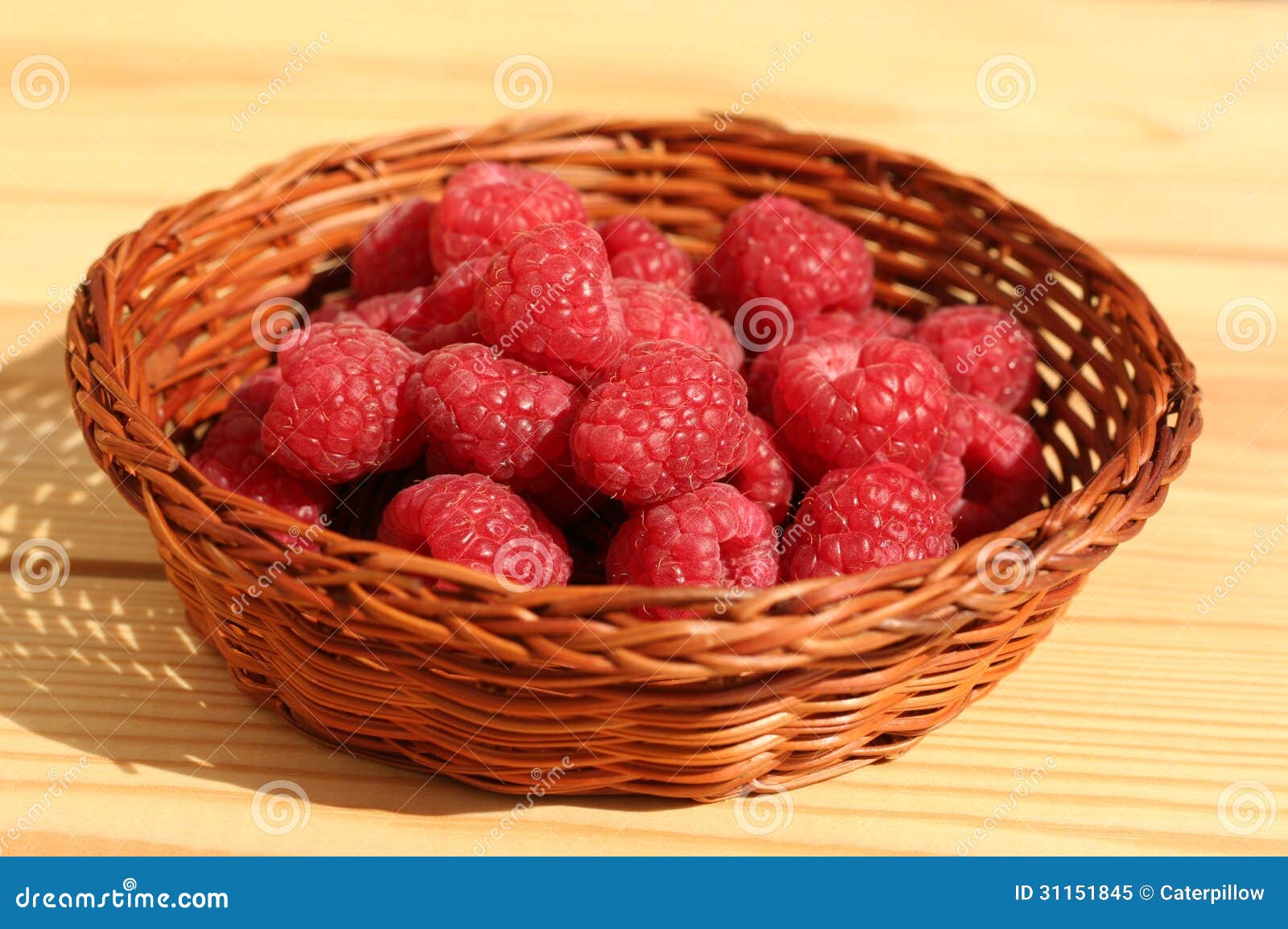 Fresh Raspberry in a Basket Stock Image - Image of focus, style: 31151845