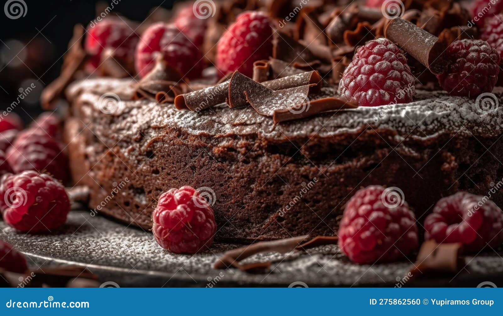 Fresh Raspberry Brownie Slice, Chocolate Decoration Indulgence ...