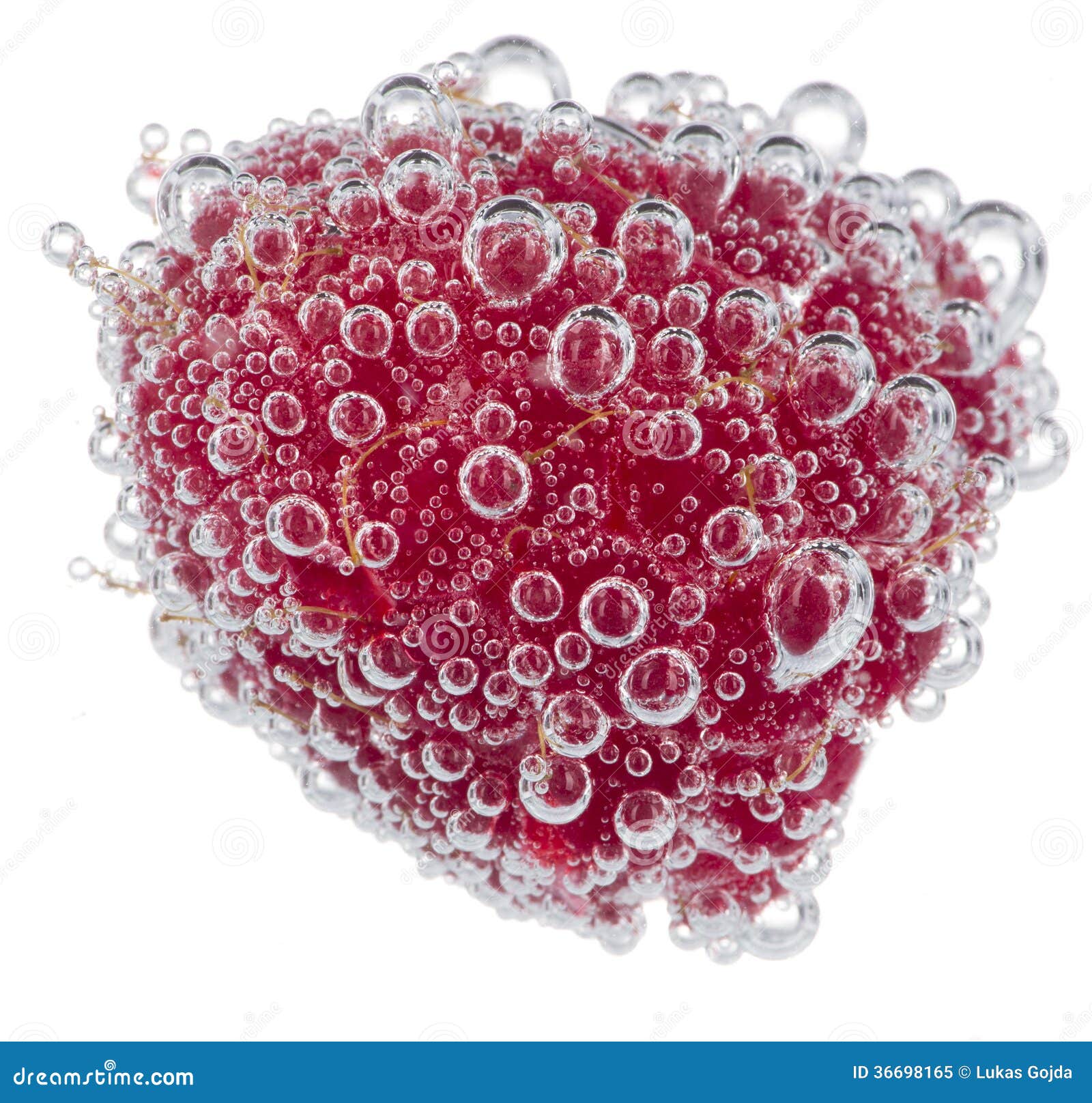 Fresh Raspberry with Bubbles Stock Image - Image of fresh, isolated ...