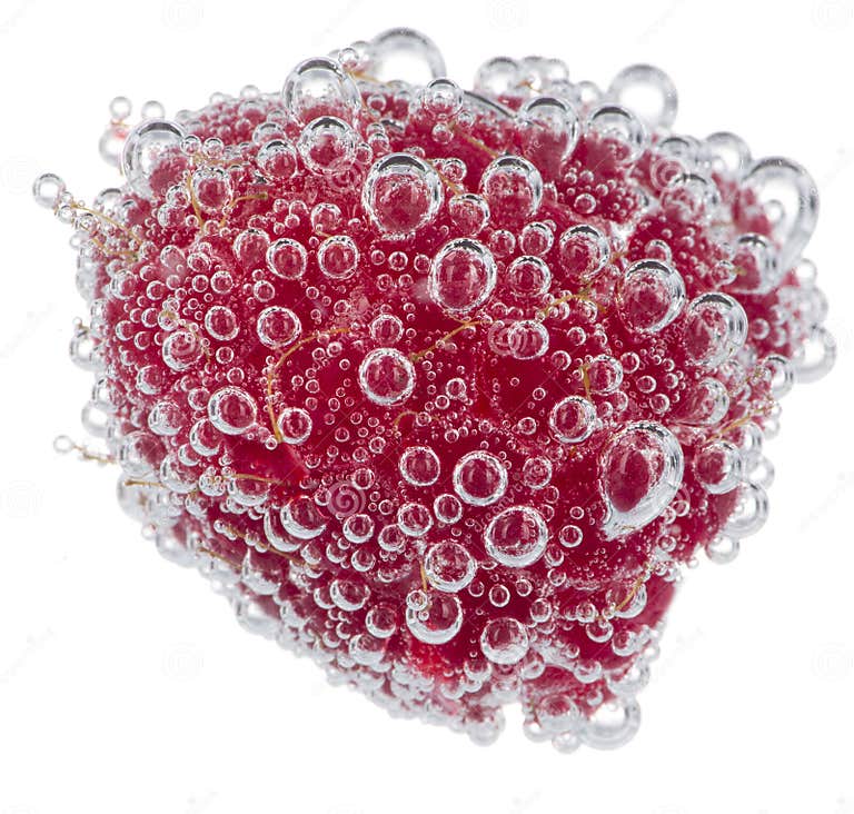Fresh Raspberry with Bubbles Stock Image - Image of fresh, isolated ...
