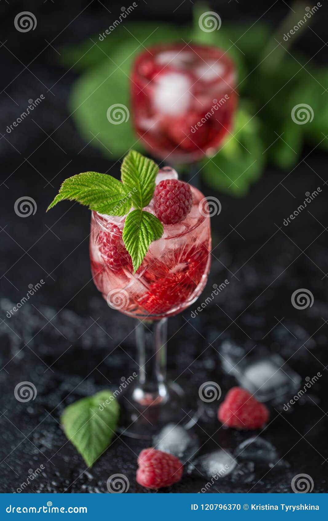 Fresh Raspberry Cocktail. Fresh Summer Cocktail with Raspberry and Ice ...