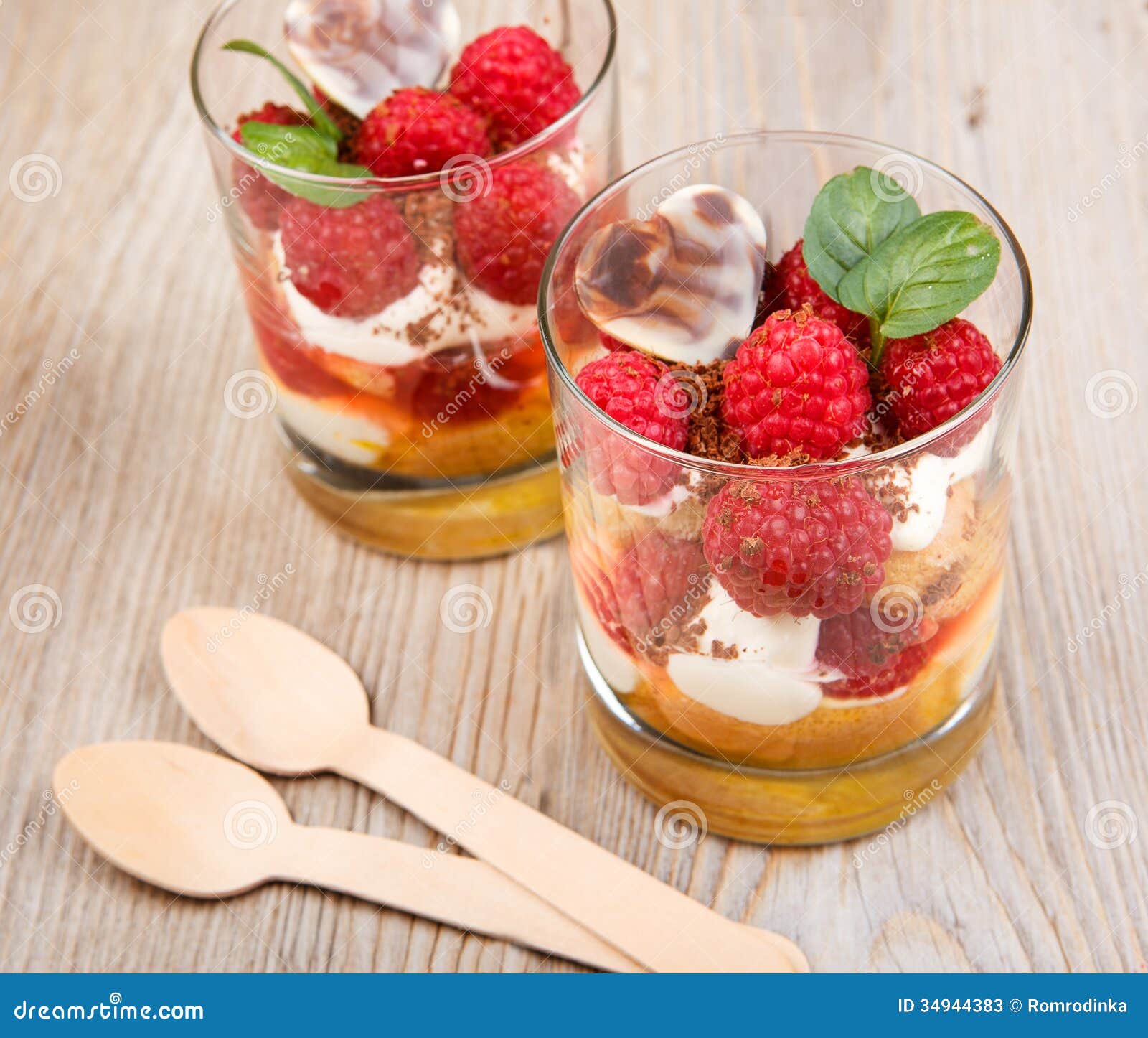 Fresh Raspberry Dessert with Biscuit Stock Image - Image of glass, bake ...