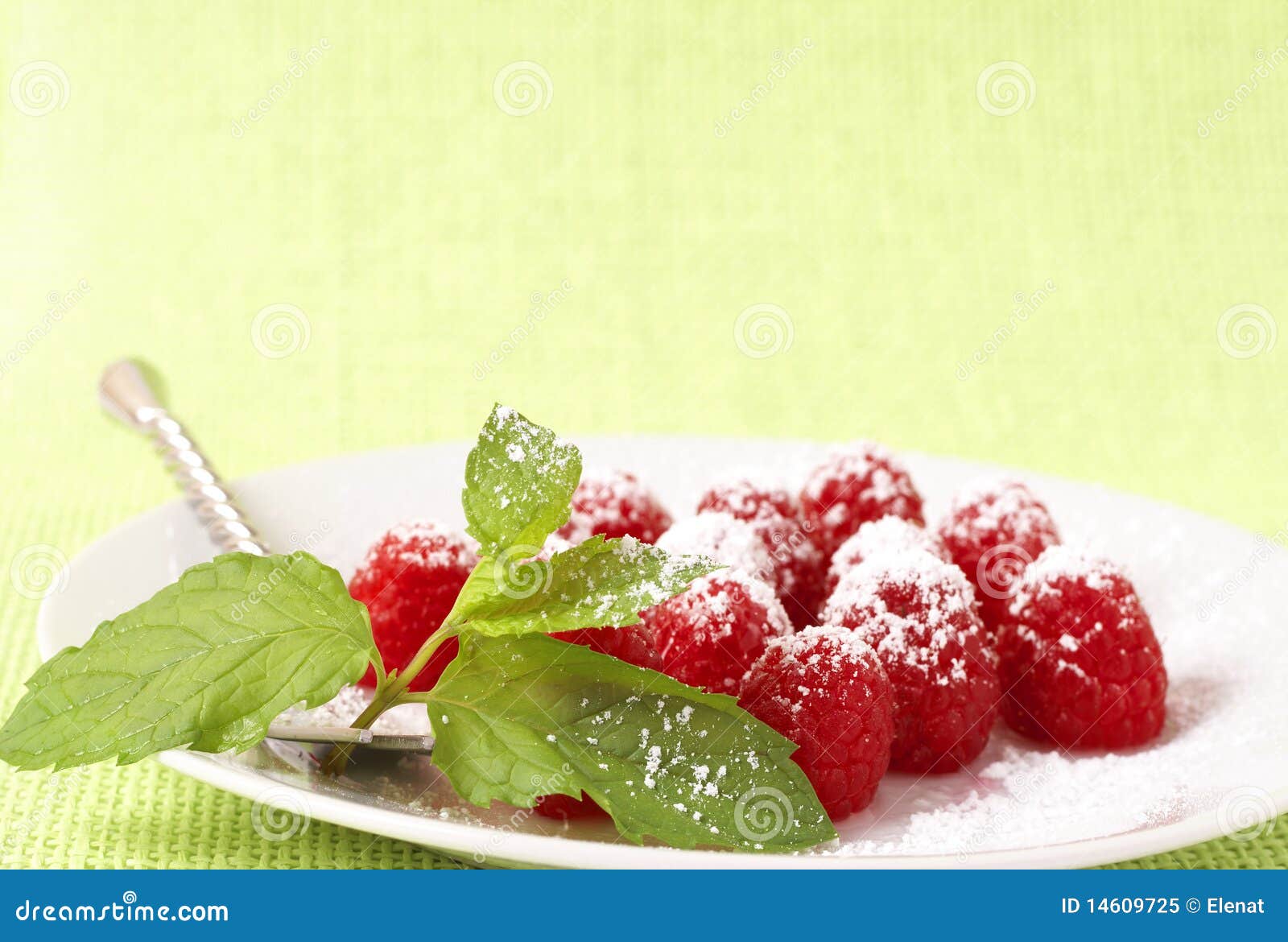 Fresh Raspberry Dessert with Mint Stock Image - Image of decoration ...