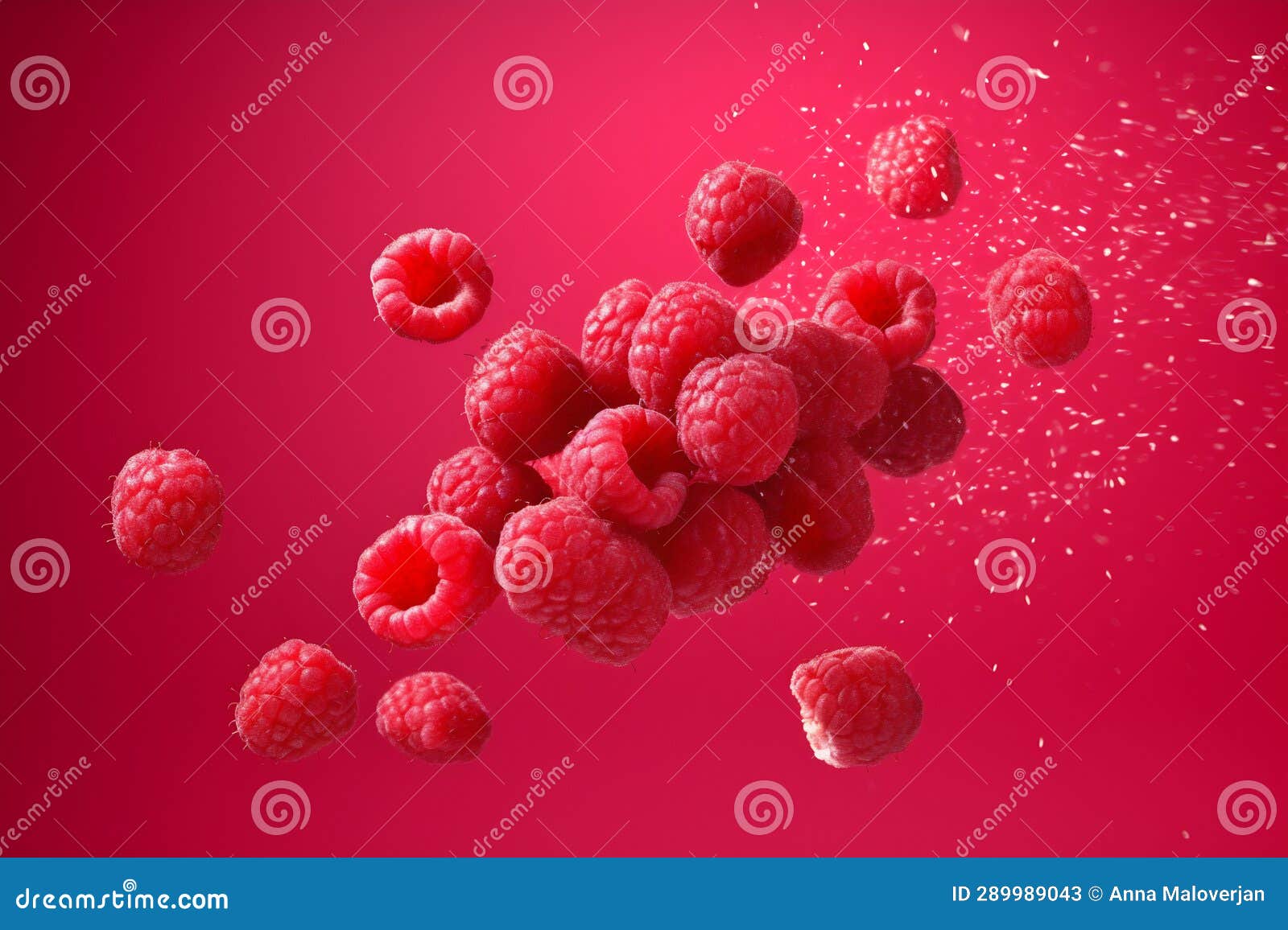 Fresh Raspberry Fruit in Levitating in the Air Stock Illustration ...