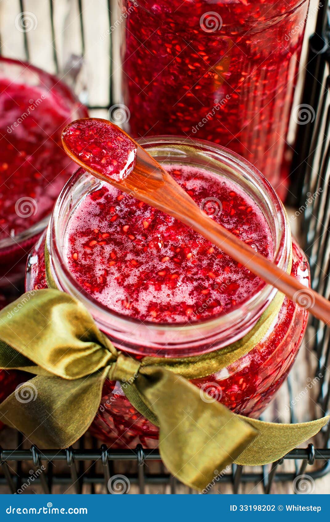 Fresh Raspberry Jam in a Jars with Spoon Stock Photo - Image of healthy ...