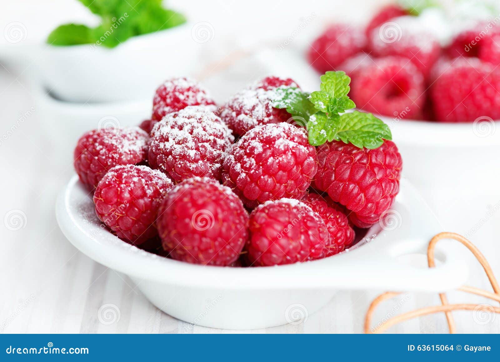 Fresh Raspberry with Mint Leaves Stock Photo - Image of season, food ...