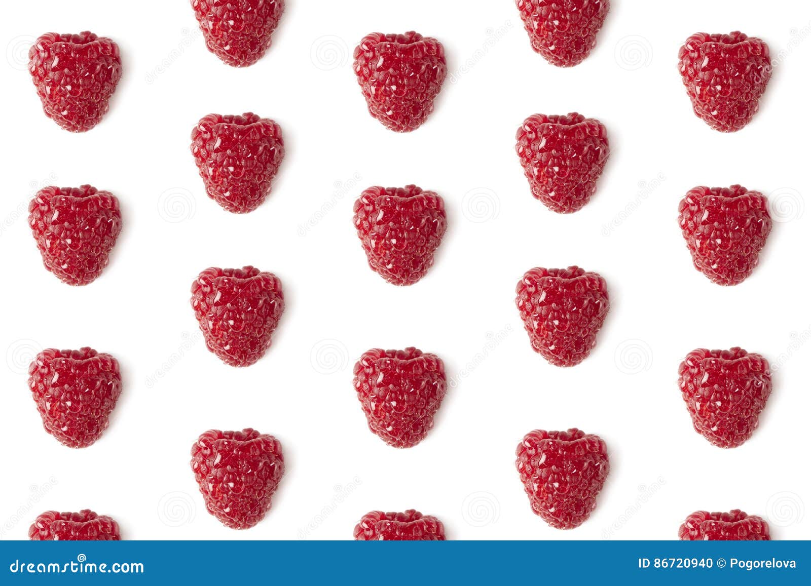 Fresh Raspberry Pattern Isolated on White Close-up Stock Photo - Image ...