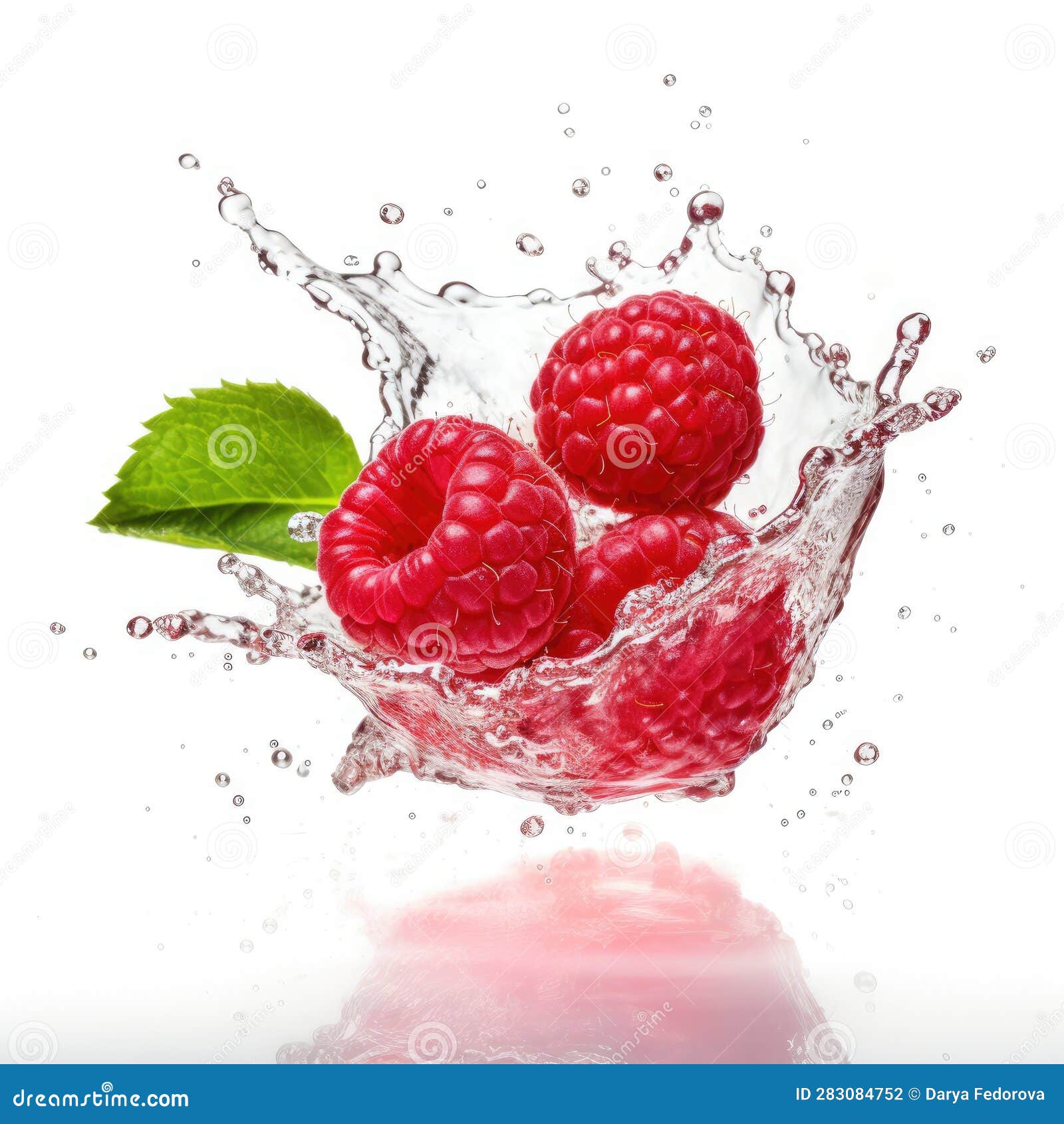 Fresh Raspberry in Water Splash on White Backround. Juicy Fruit Stock ...