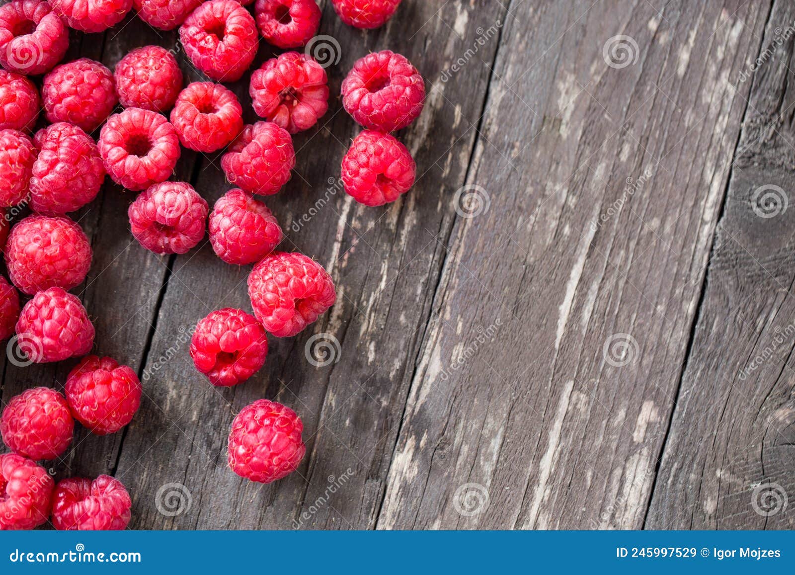 Fresh raspberry on wood stock image. Image of home, grown - 245997529