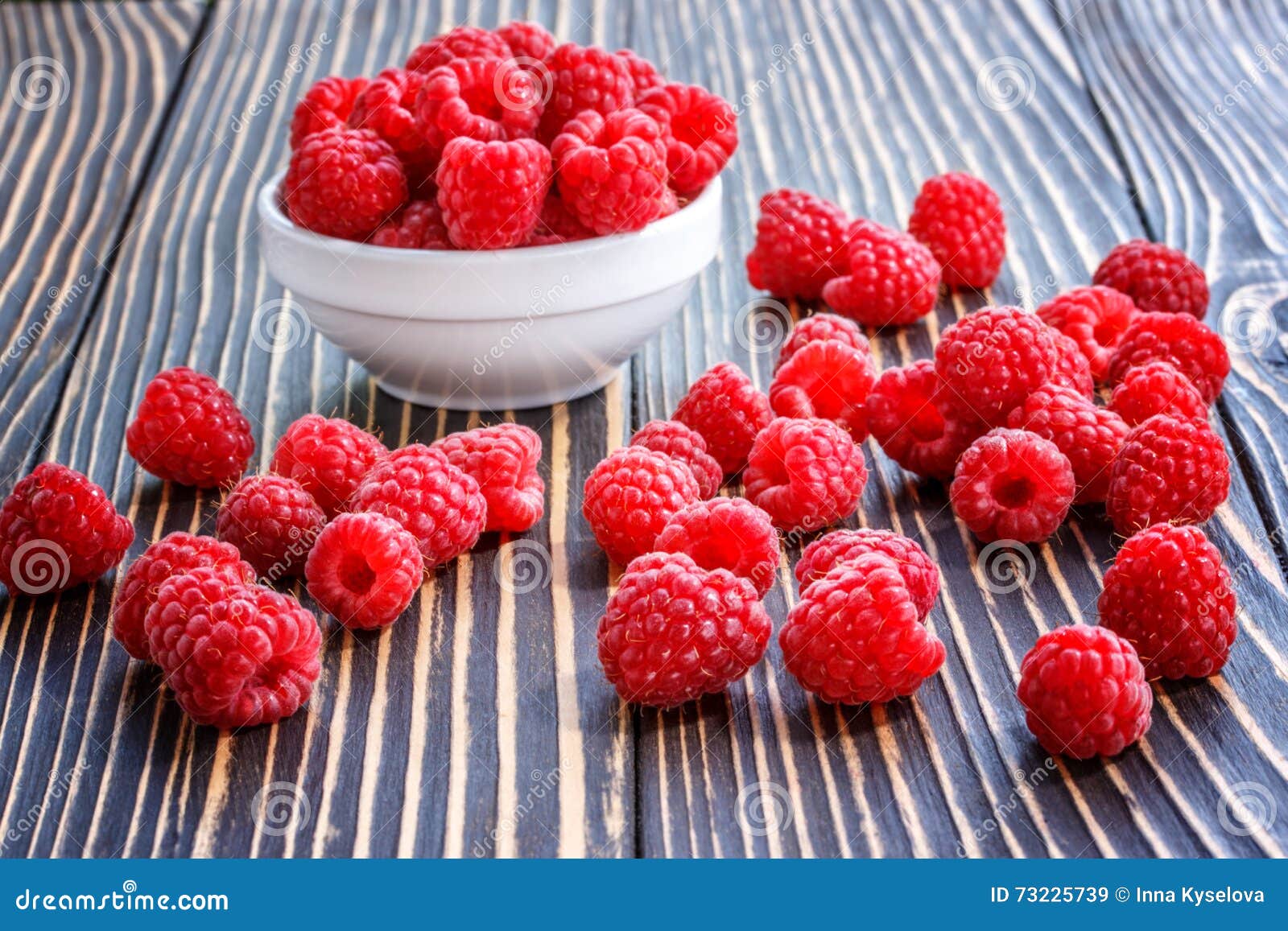 Fresh Raspberry on a Wooden Table Stock Image - Image of sweet ...