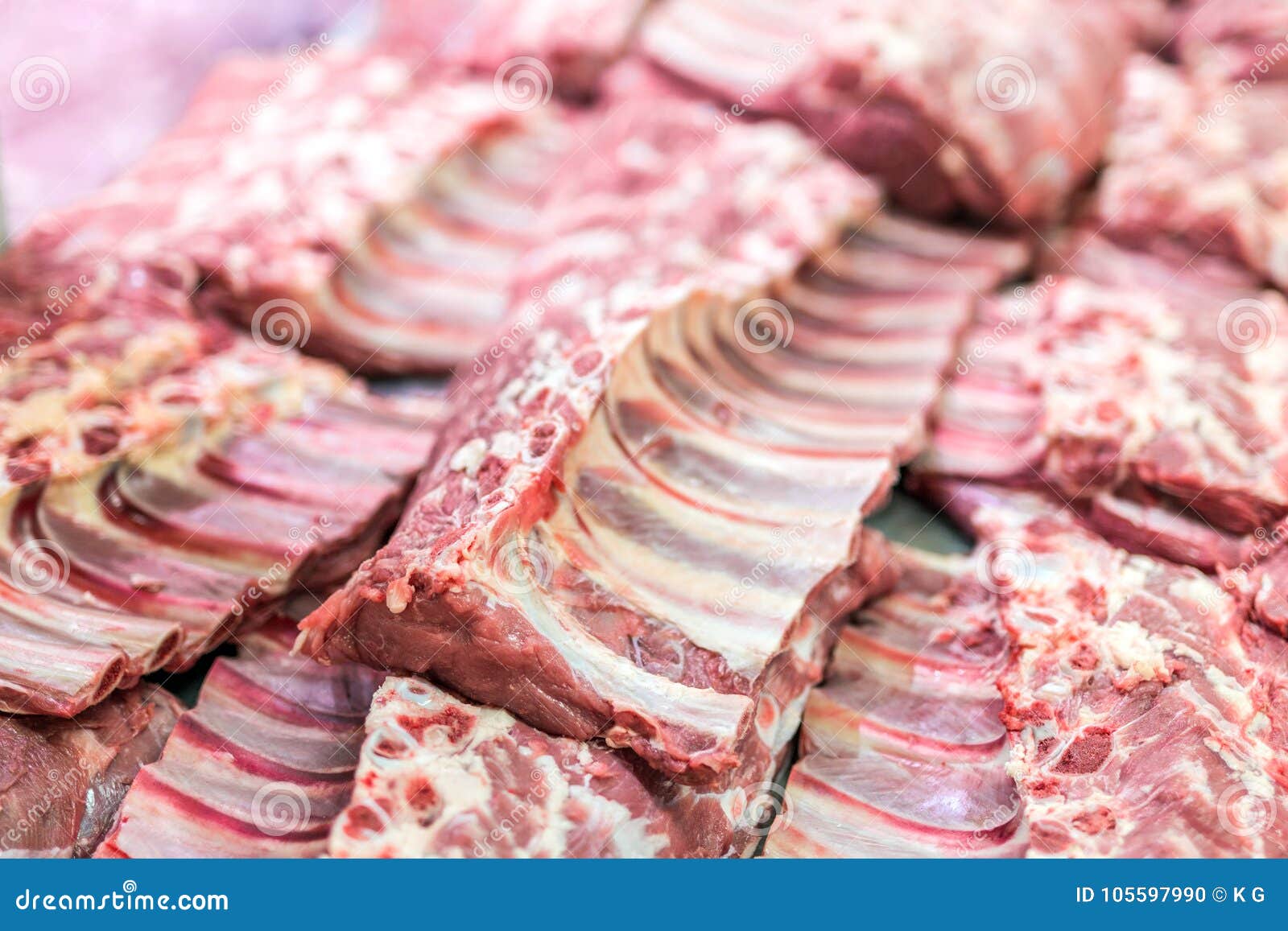Fresh and Raw Beef Meat Chops in a Market or Shop Stock Photo - Image ...