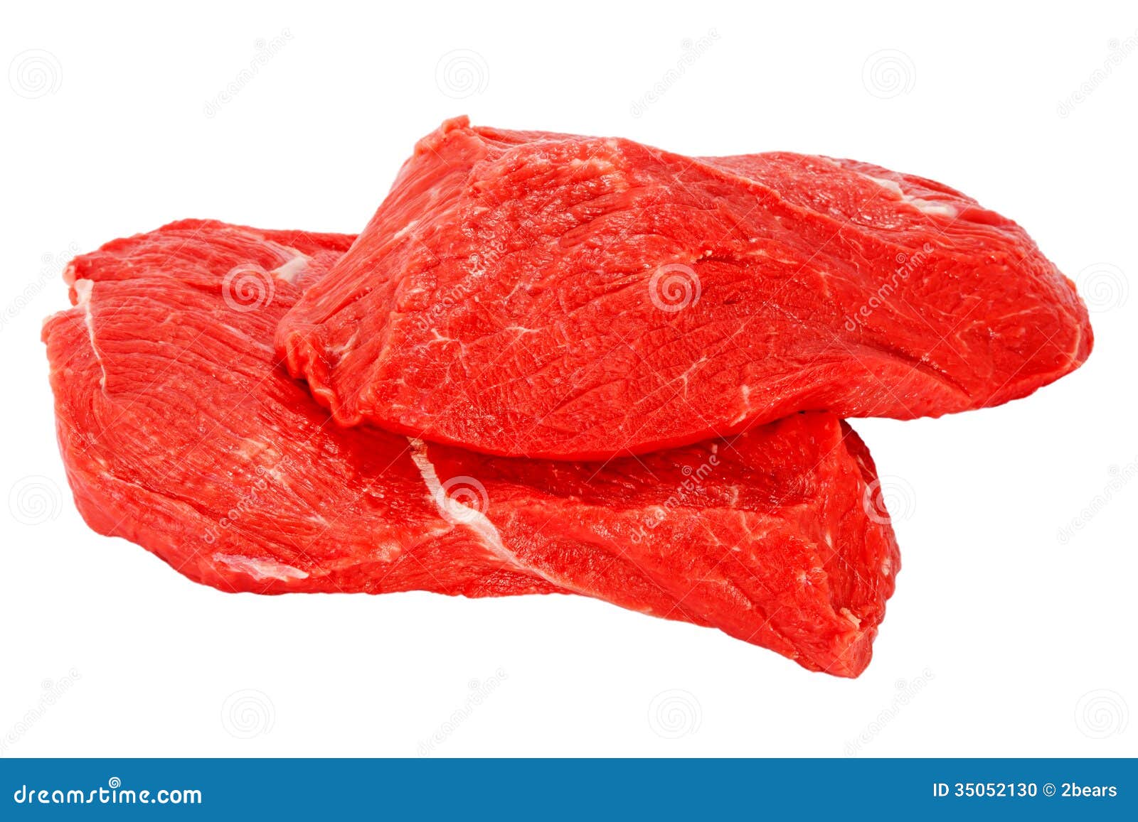 Fresh Raw Beef Meat Isolated on White Stock Photo - Image of fillet ...