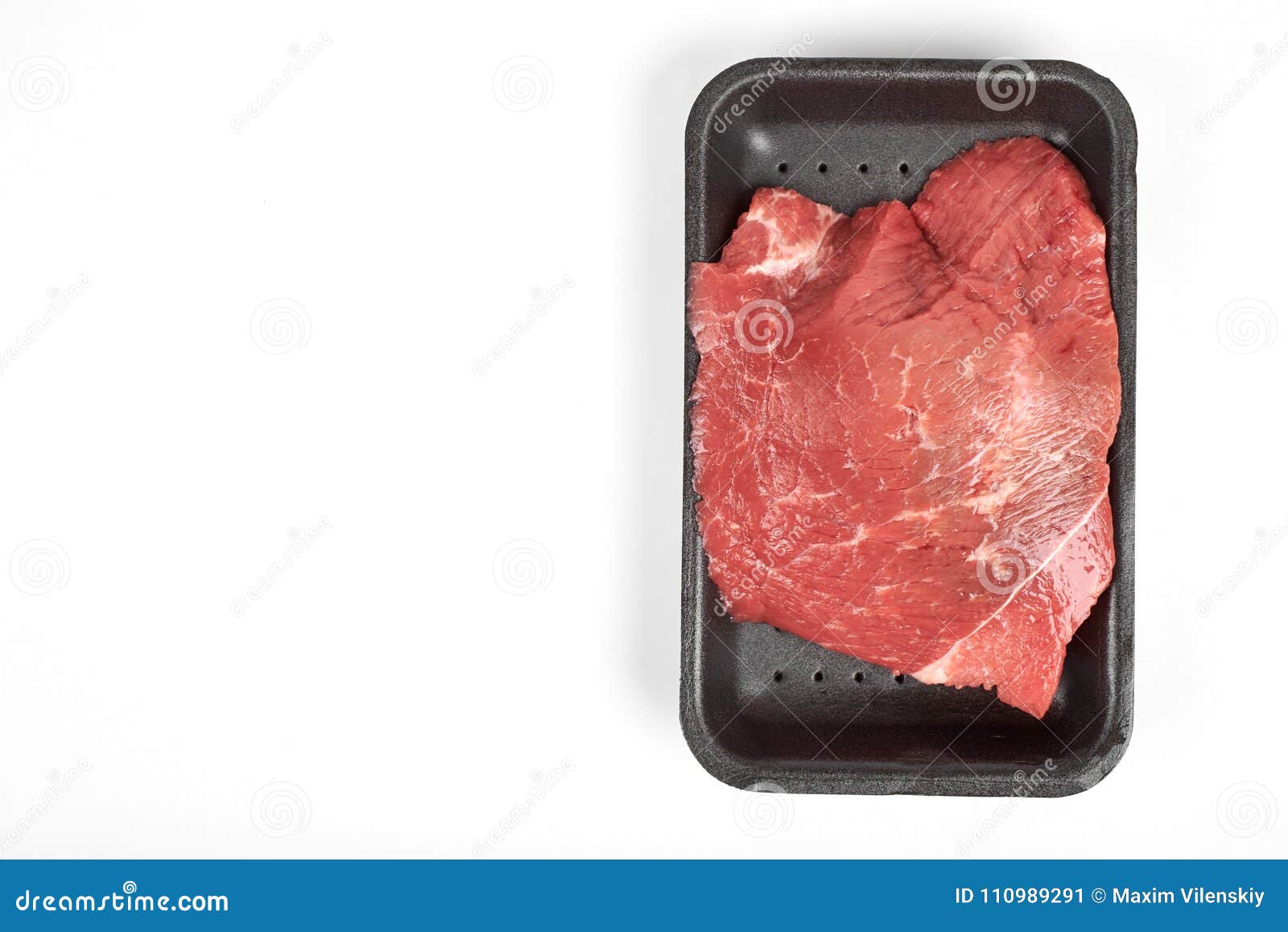 Fresh Raw Beef in a Package Isolated on White Background Stock Image ...