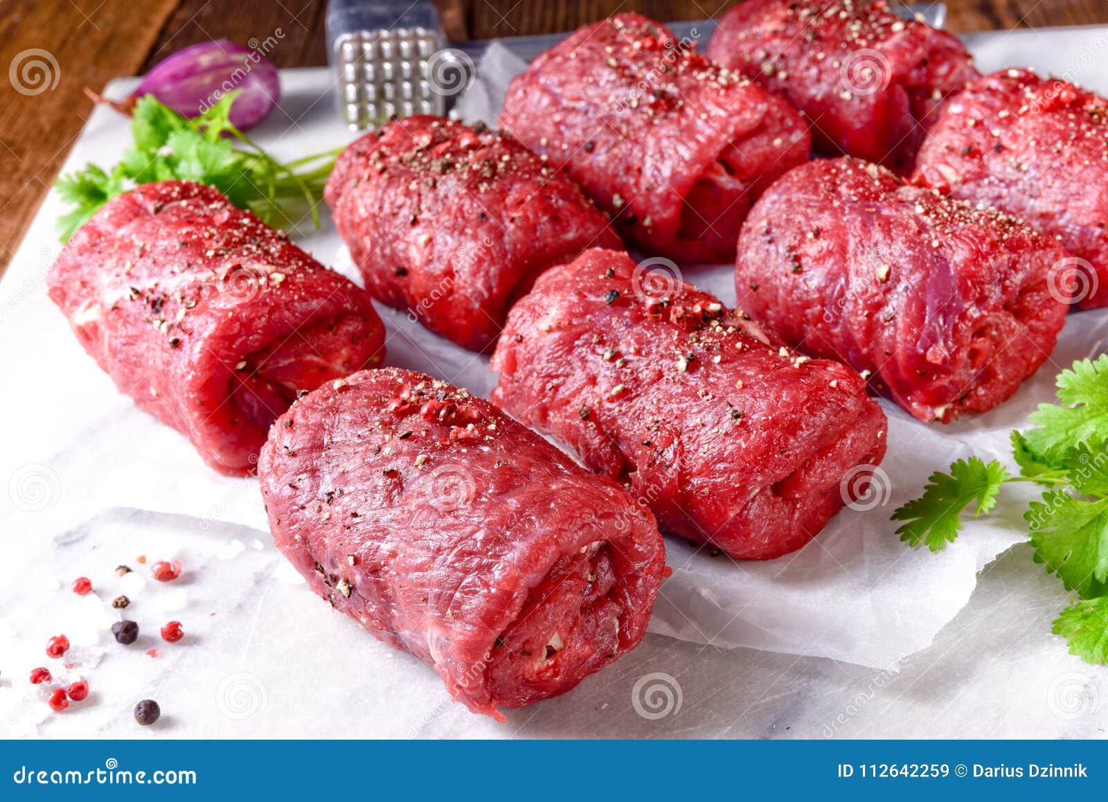 Fresh raw beef roulades stock image. Image of meal, ingredient - 112642259