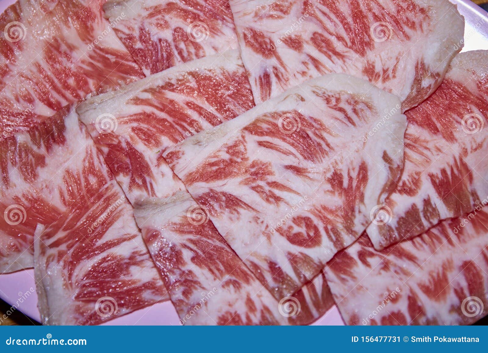 Raw beef slice on dish stock image. Image of meat, fresh - 156477731