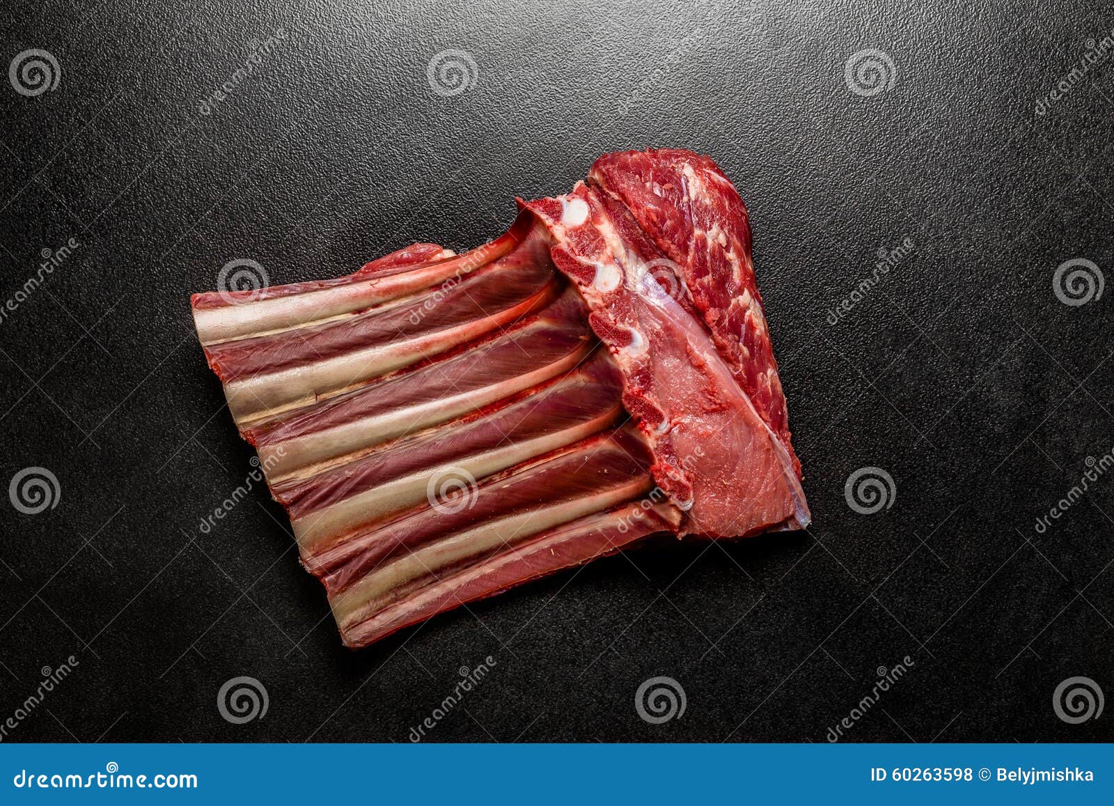 Fresh raw beef spare ribs stock photo. Image of overhead - 60263598