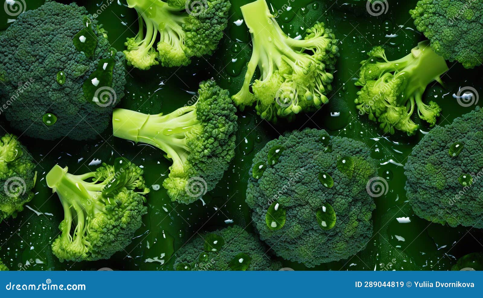Fresh Raw Broccoli with Water Drops Background. Vegetables Backdrop ...