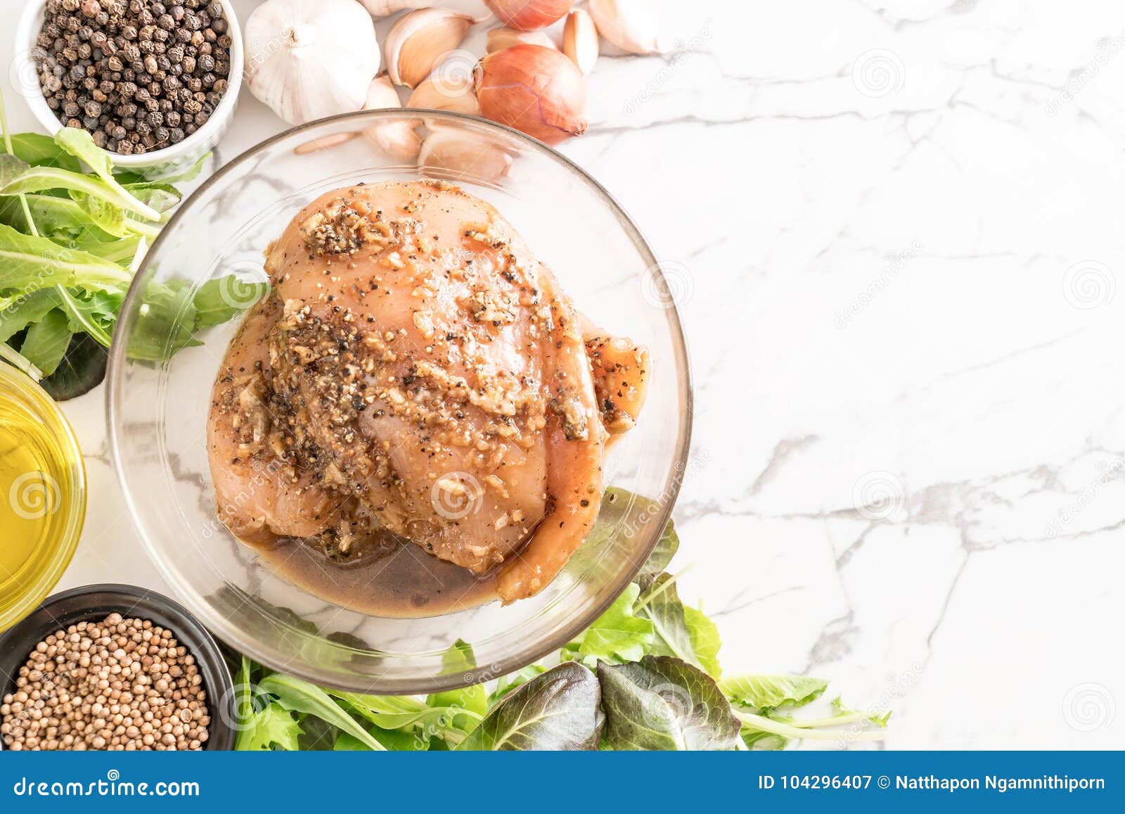 Fresh Raw Chicken with Condiment Stock Image - Image of sauce, pepper ...