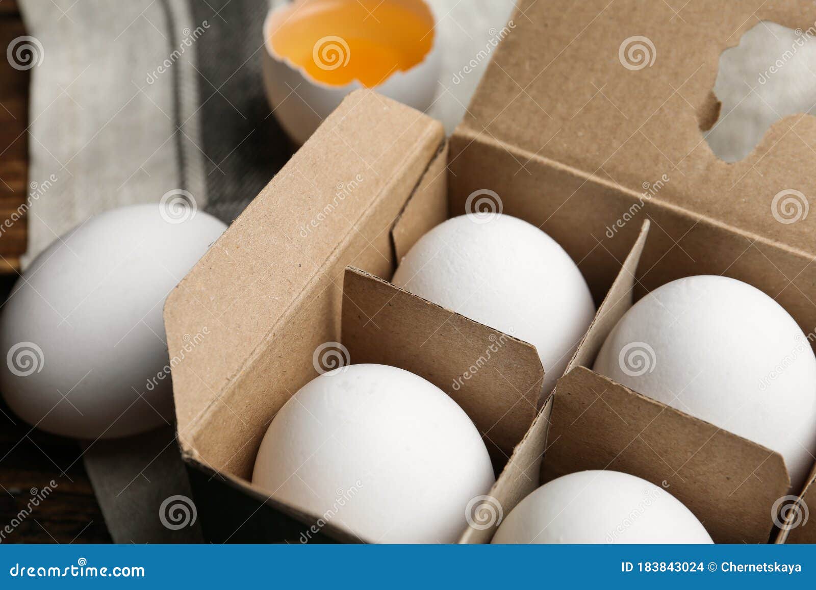 Fresh Raw Chicken Eggs in Box on Table Stock Photo - Image of organic ...