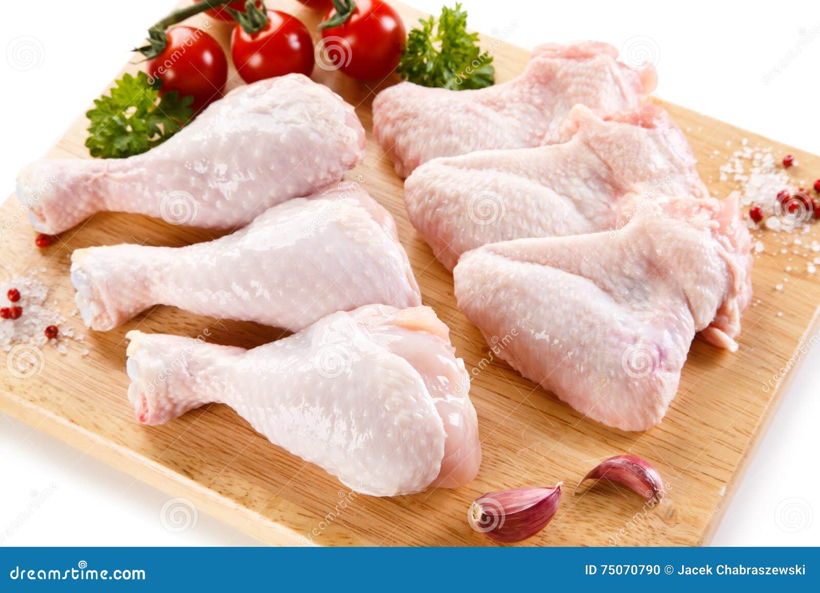 Fresh Raw Chicken Legs and Wings Stock Photo - Image of meat, group ...