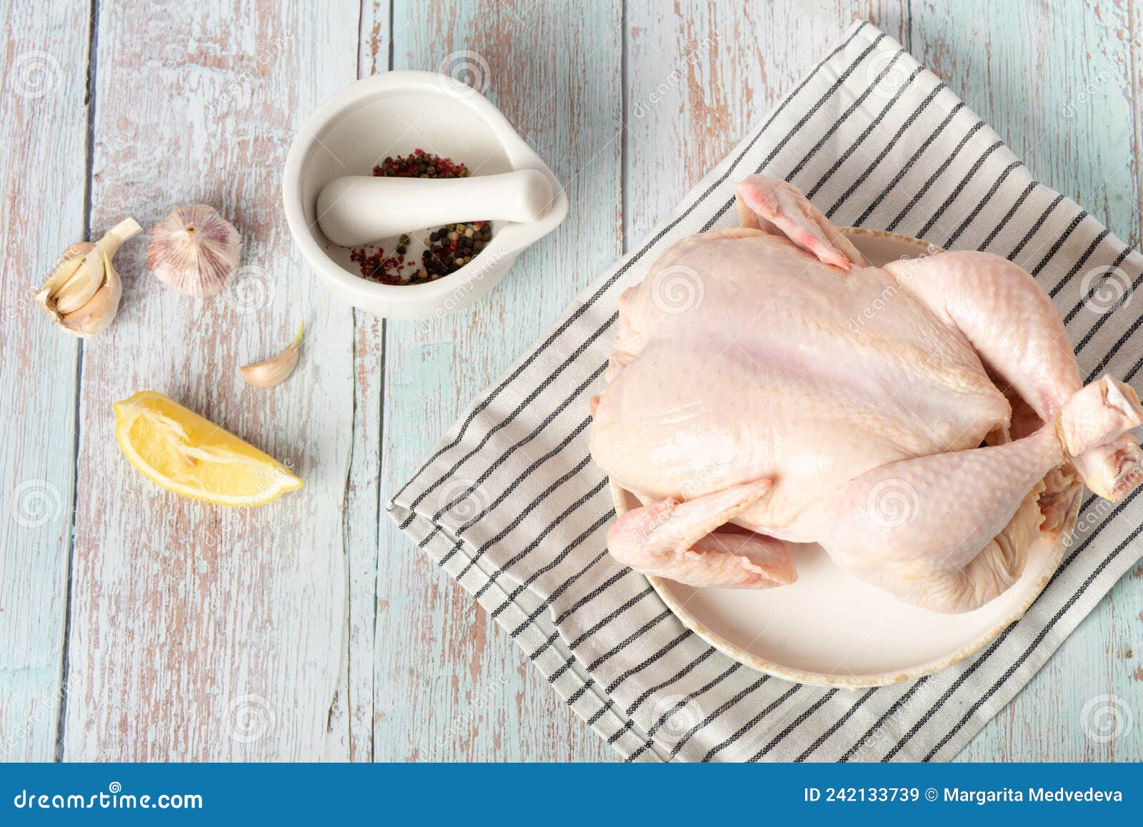 Fresh Raw Chicken on a Plate and Spices Stock Image - Image of herb ...